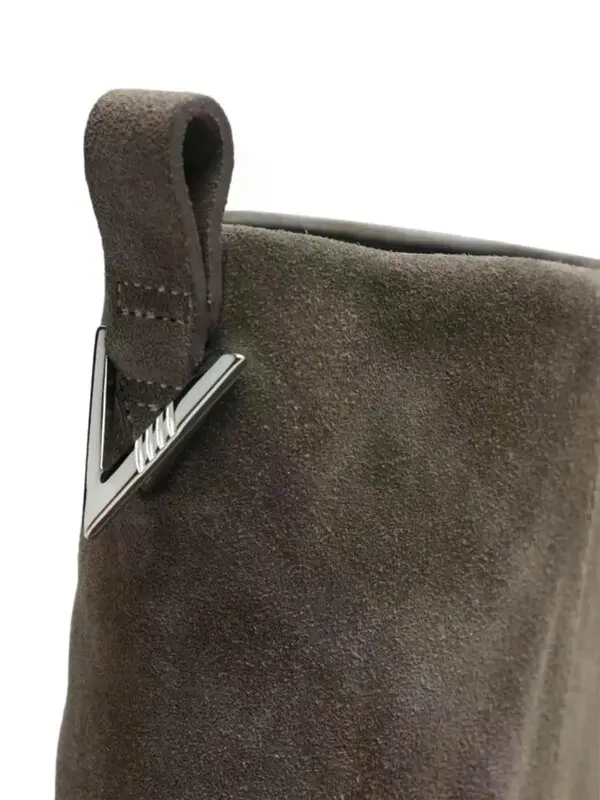 Attico Robin Suede Combat Boots - Grey