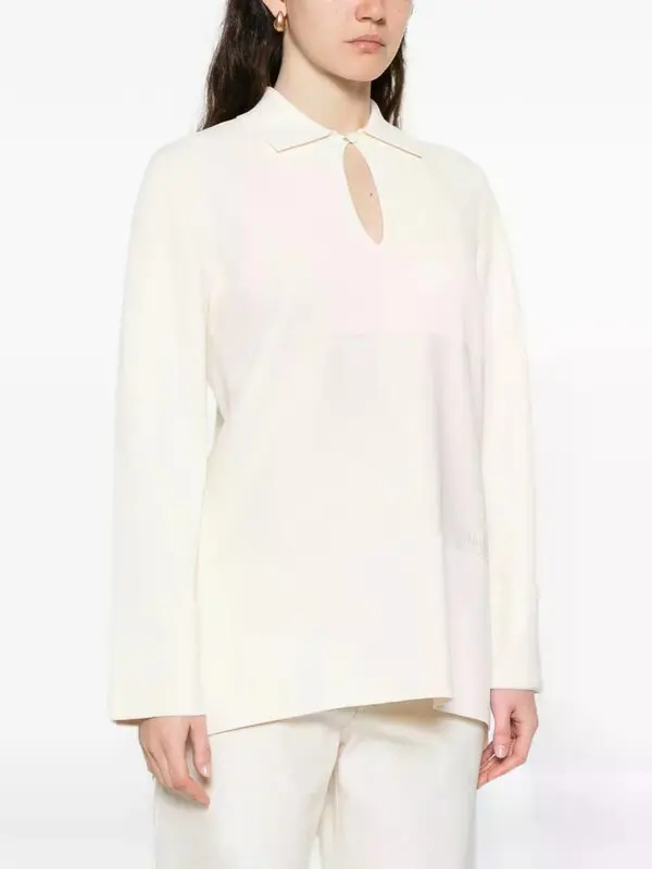 Max Mara Long-sleeve Polo Top - Neutrals