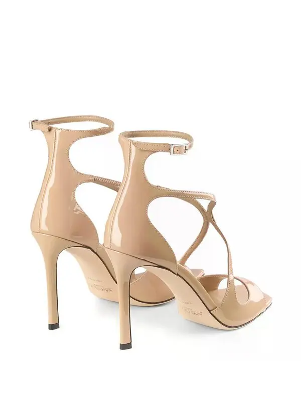 JIMMY CHOO Azia 95 Patent Leather Heeled Sandals
