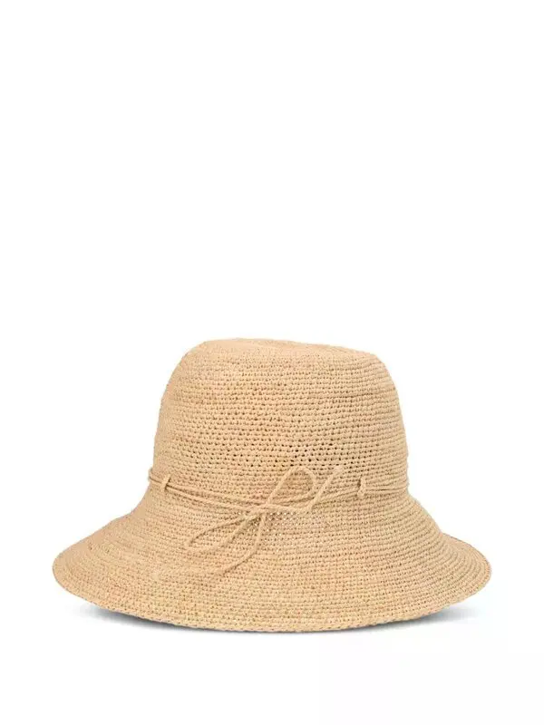 Helen Kaminski Raffia Hat With Bow Detail - Neutrals