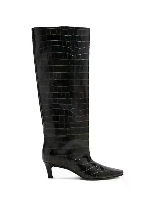 TOTEME Croc-embossed Knee-high Boots