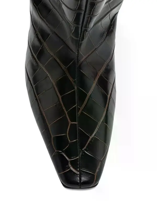 TOTEME Croc-embossed Knee-high Boots