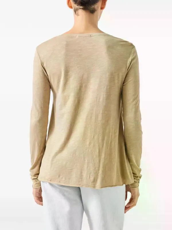 American Vintage Jacksonville Long-sleeve V-neck T-shirt - Neutrals
