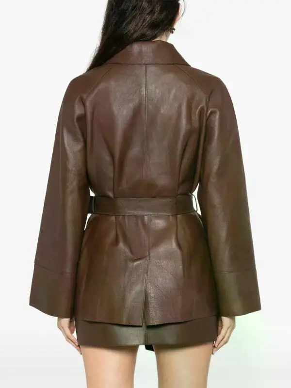 P.a.r.o.s.h Leather Tie-waist Jacket