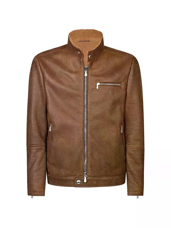 Eleventy Shearling Biker Jacket