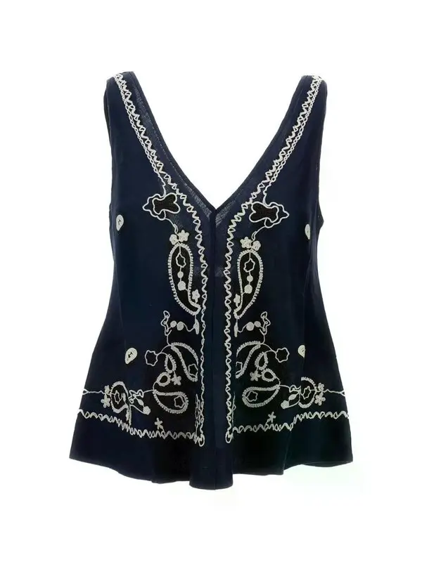 P.a.r.o.s.h Embroidered Linen Top