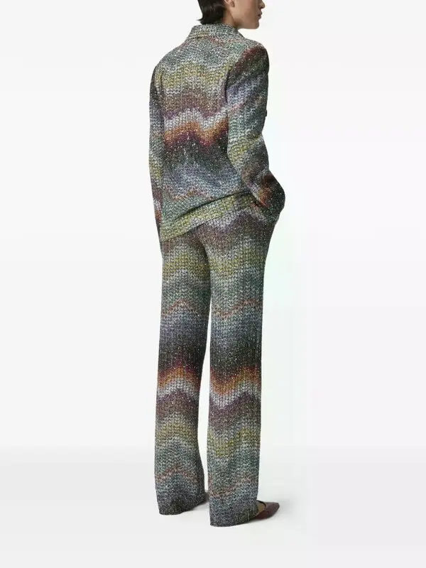 Missoni Sequin-embellished Flared Trousers - Grey