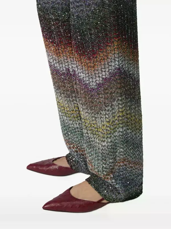Missoni Sequin-embellished Flared Trousers - Grey