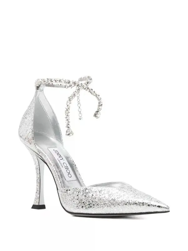 JIMMY CHOO Stevie Metallic Heeled Pumps