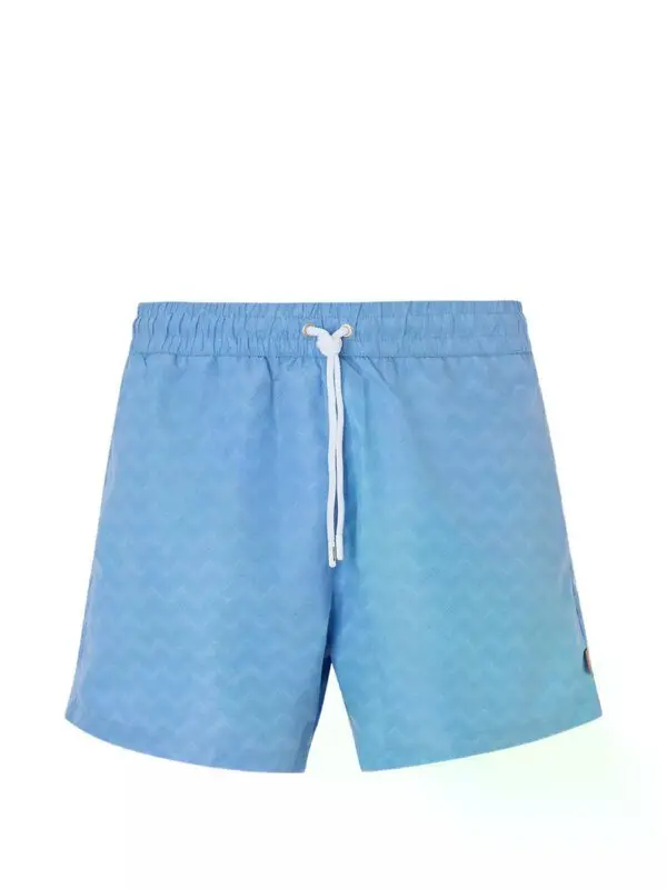 Missoni Zigzag Pattern Swim Shorts - Blue
