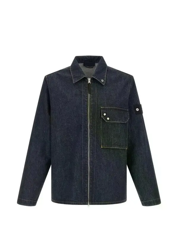 Stone Island Contrast-stitching Zip Denim Overshirt