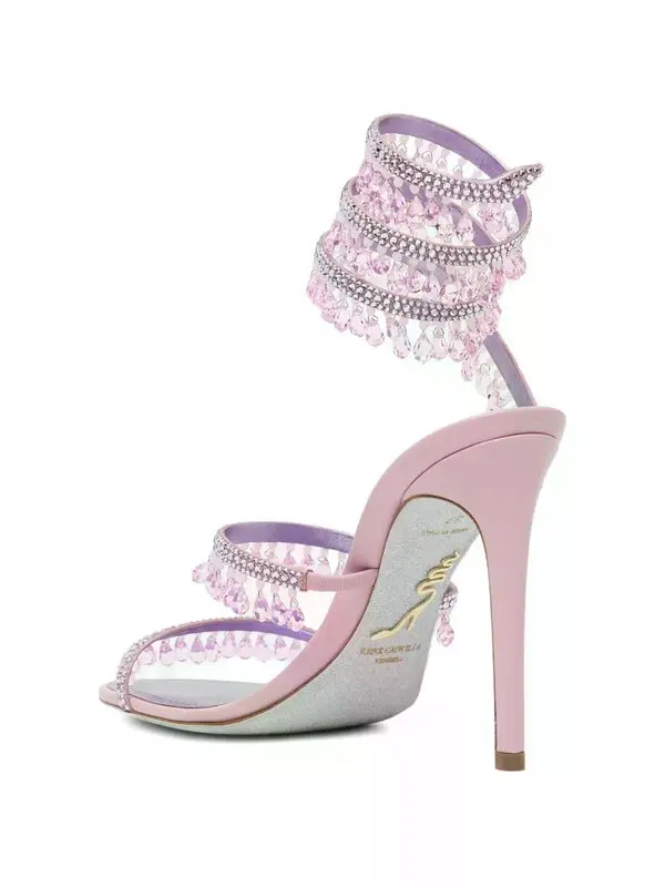 Rene Caovilla 105mm Chandelier Embellished Sandals - Pink
