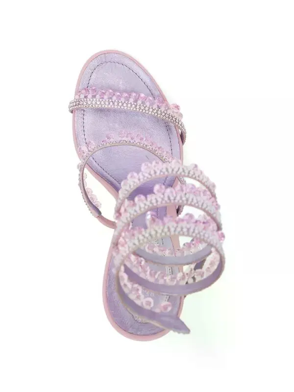 Rene Caovilla 105mm Chandelier Embellished Sandals - Pink