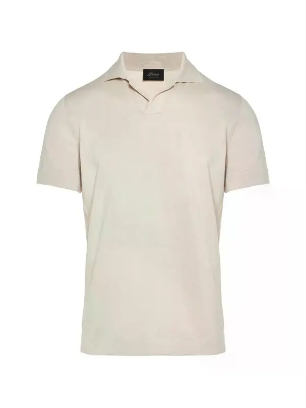Brioni Notched Polo Shirt - Neutrals
