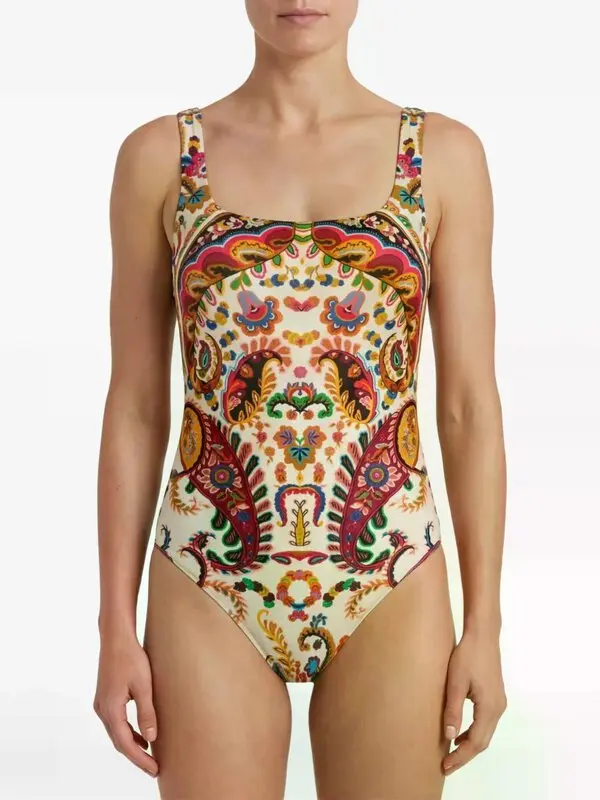 Etro Floral Paisley-motif Swimsuit - Neutrals