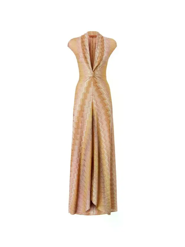 Missoni Twisted Zigzag Pattern Maxi Dress - Neutrals