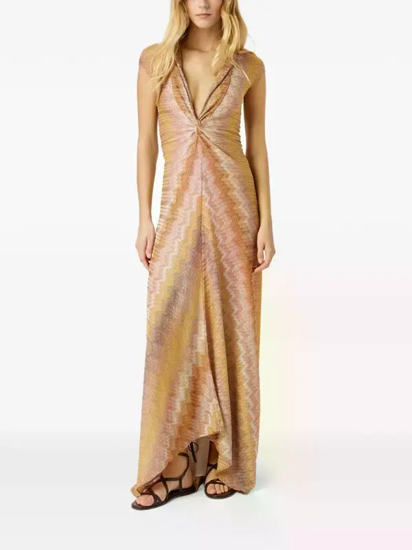 Missoni Twisted Zigzag Pattern Maxi Dress