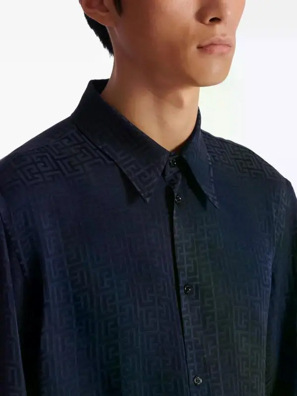 Balmain Monogram Jacquard Shirt - Blue