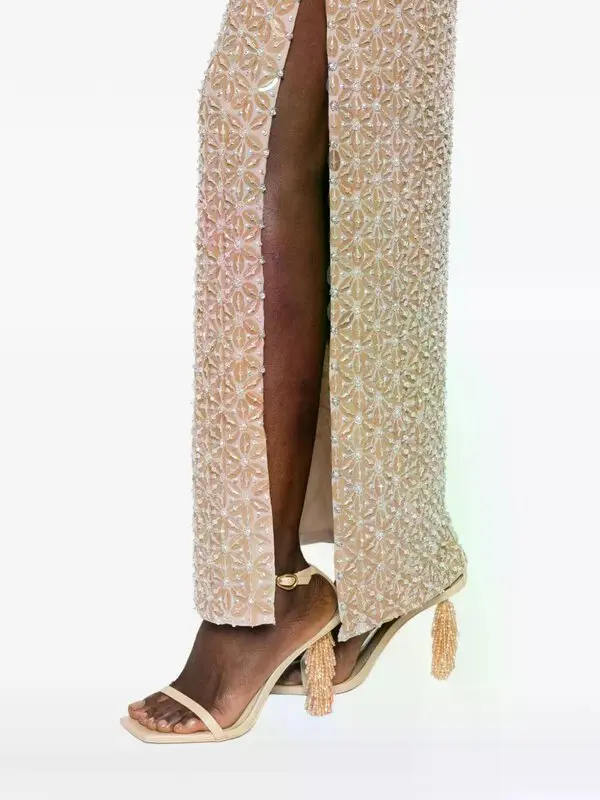 P.a.r.o.s.h Sequin-embellished Maxi Skirt - Neutrals