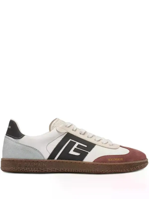 Balmain Logo Suede Sneakers - White