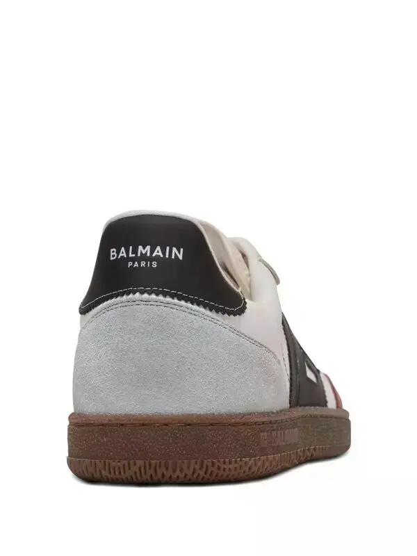 Balmain Logo Suede Sneakers - White