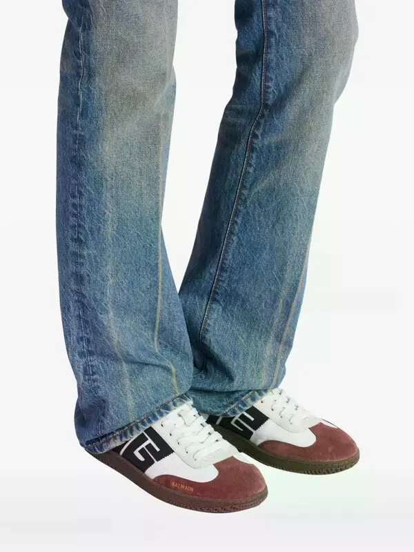 Balmain Logo Suede Sneakers - White