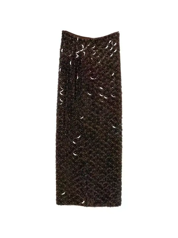 P.a.r.o.s.h Sequin-embellished Maxi Skirt - Brown