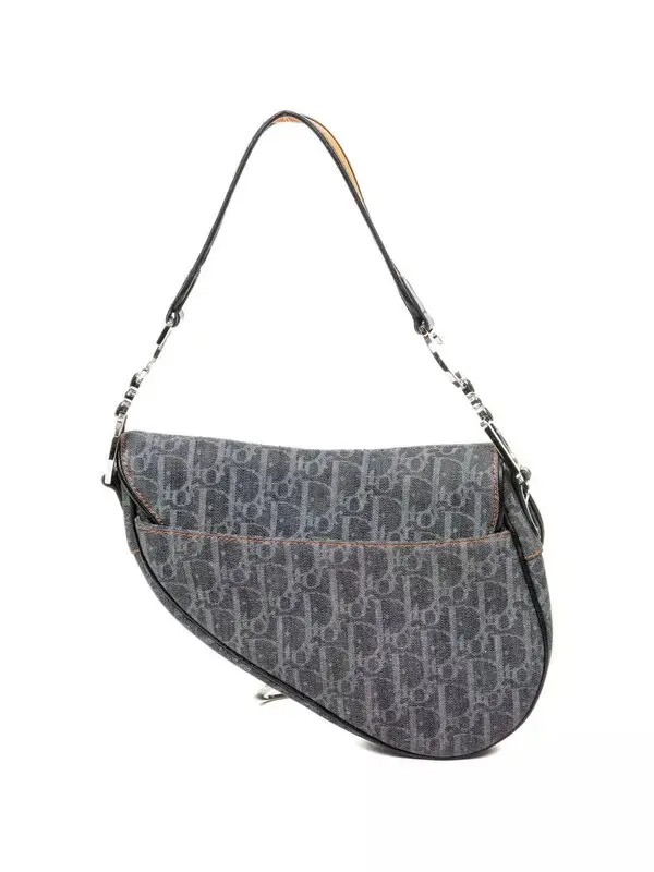 Dior Flight Saddle Oblique Denim Tote Bag - Blue