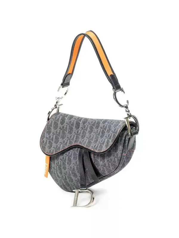 Dior Flight Saddle Oblique Denim Tote Bag - Blue