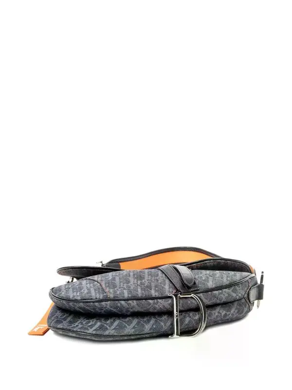 Dior Flight Saddle Oblique Denim Tote Bag - Blue