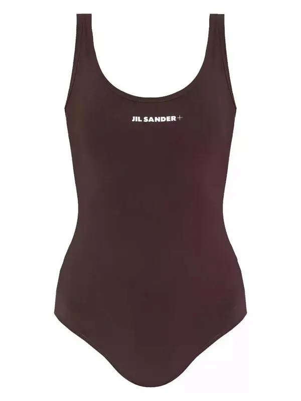 JIL SANDER Logo One-piece Swimsuit - Brown