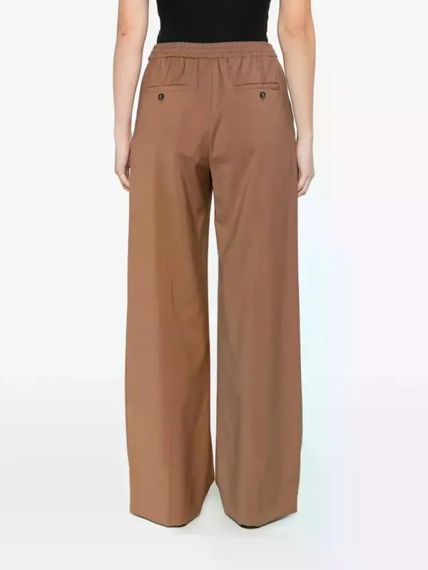 Max Mara Elasticated Wide-leg Trousers - Brown
