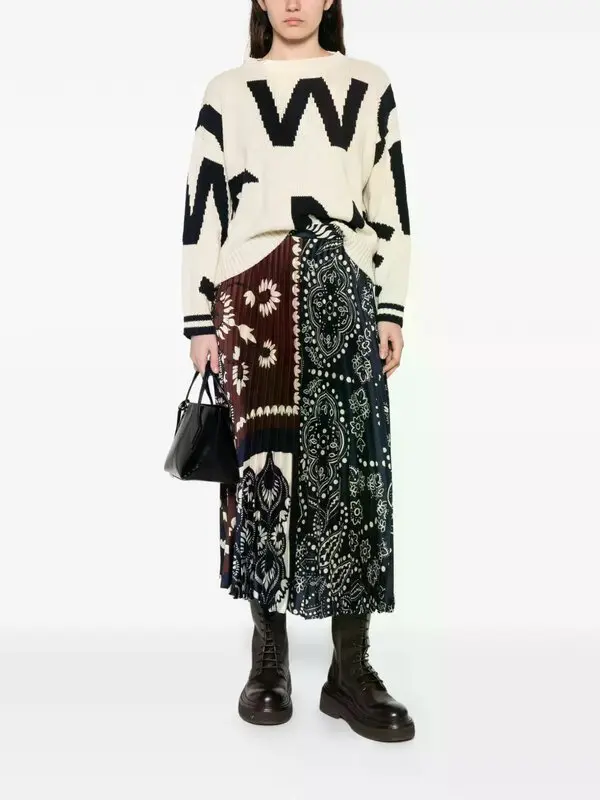 Max Mara Long-sleeve Letter Print Sweater