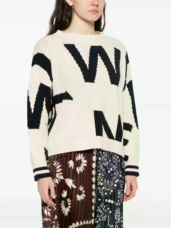 Max Mara Long-sleeve Letter Print Sweater