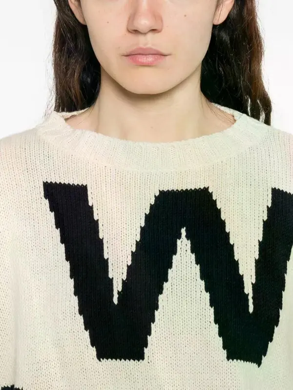 Max Mara Long-sleeve Letter Print Sweater