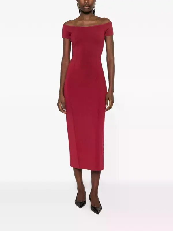 JOSEPH Foin Off-shoulder Midi Dress - Red