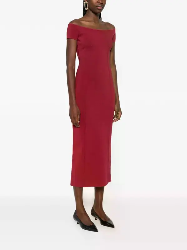JOSEPH Foin Off-shoulder Midi Dress - Red