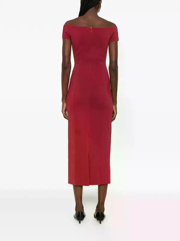 JOSEPH Foin Off-shoulder Midi Dress - Red