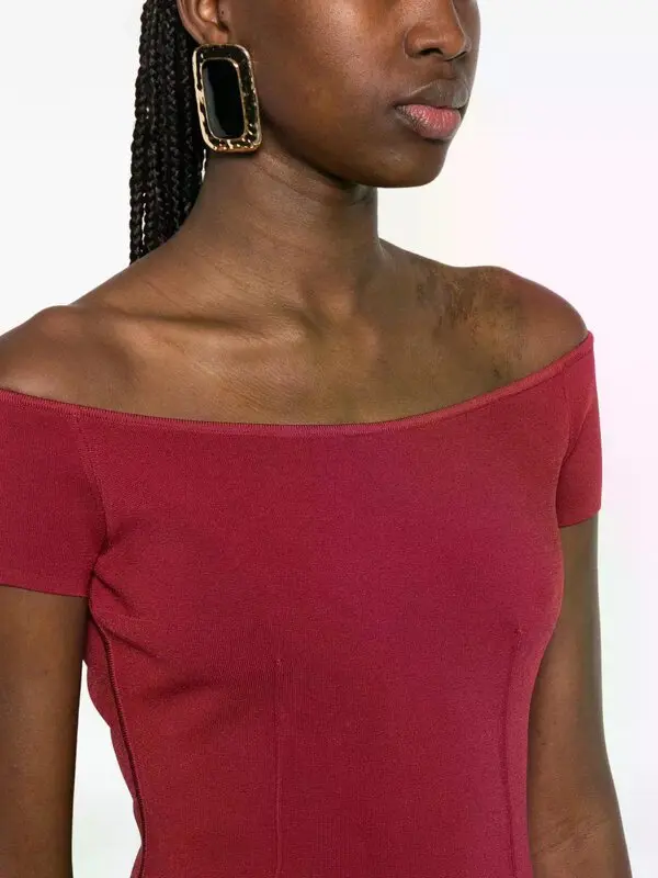 JOSEPH Foin Off-shoulder Midi Dress - Red