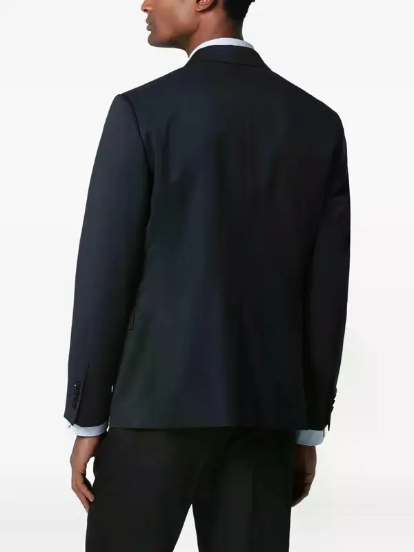 LARDINI Wool Double-breasted Jacket - Blue