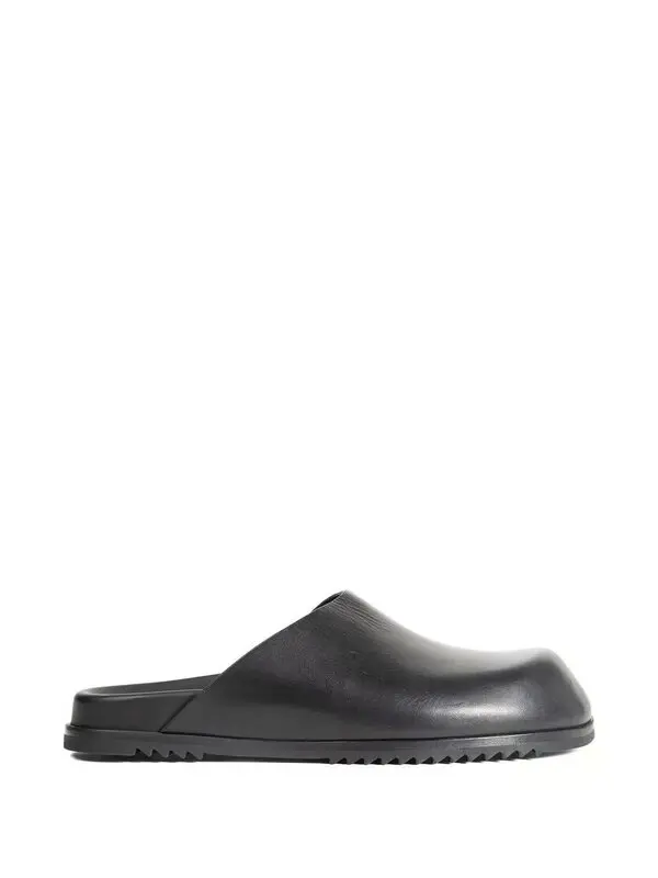 Rick Owens Leather Flat Mules - Black