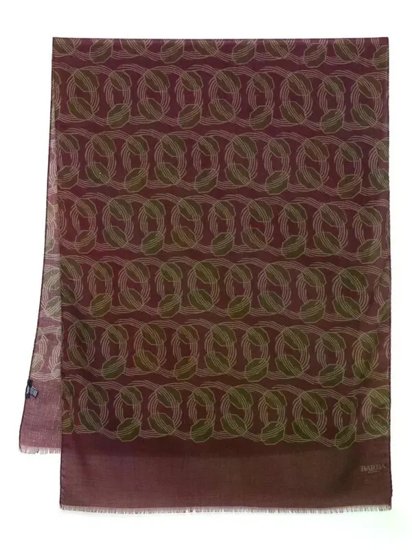BARBA NAPOLI Printed Scarf - Red