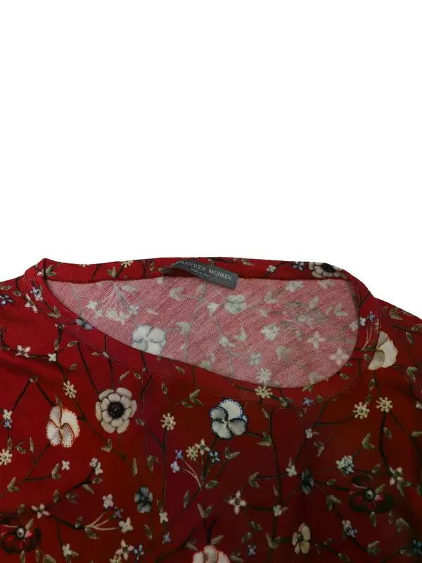 Alexander McQueen Floral Draped Asymmetrical Dress