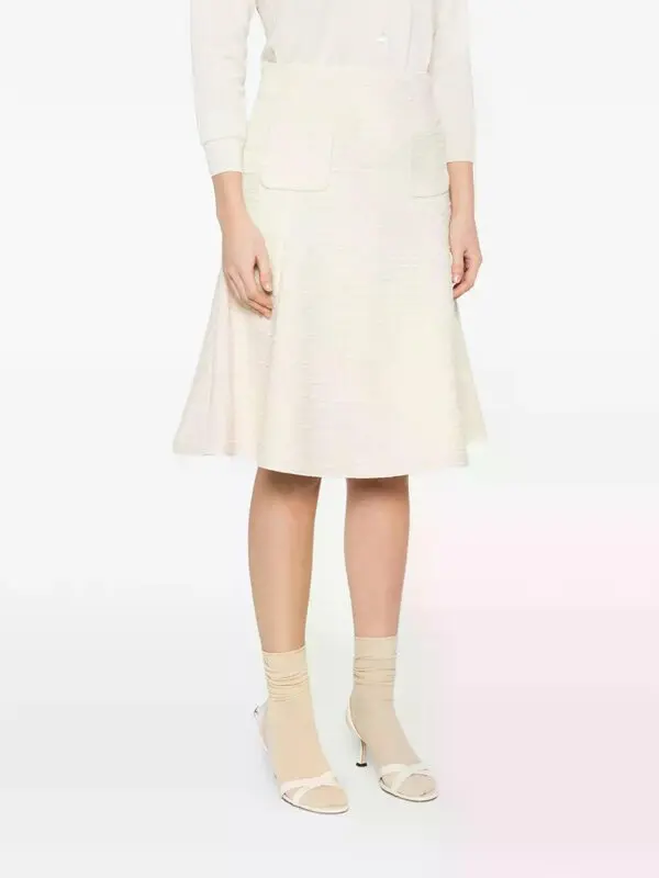 N°21 Patch Pocket Woven Midi Skirt