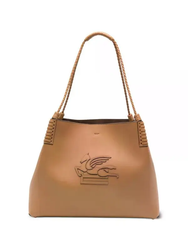 Etro Braided-handle Shoulder Bag - Neutrals