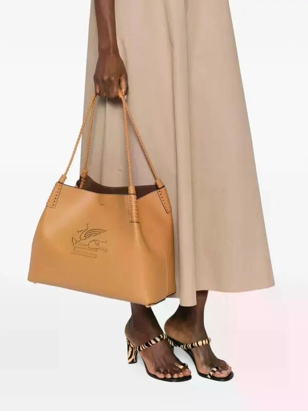Etro Braided-handle Shoulder Bag - Neutrals