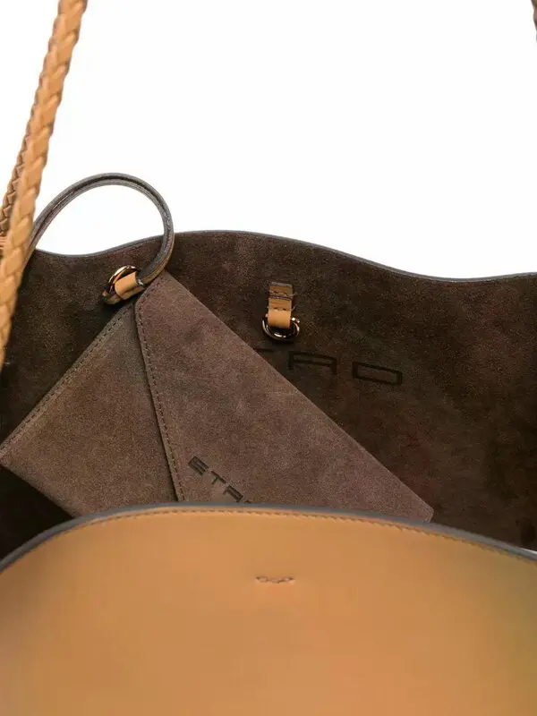 Etro Braided-handle Shoulder Bag - Neutrals