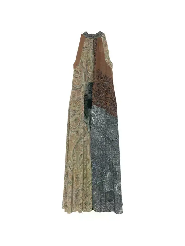 PIERRE-LOUIS MASCIA Paisley Sleeveless Maxi Dress - Brown