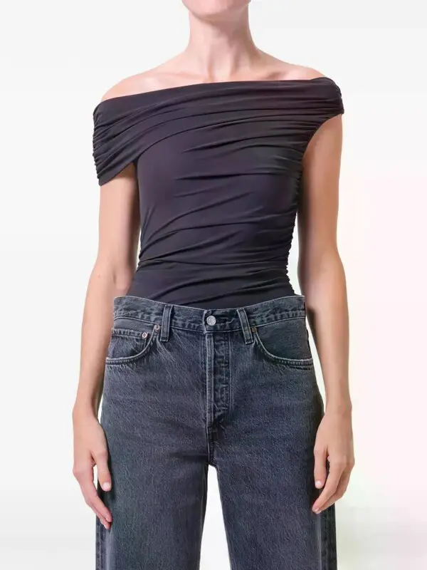 AGOLDE Draped Bodysuit - Grey