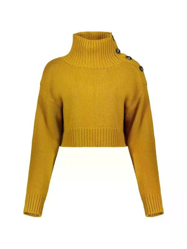 YVES SALOMON High-collar Cropped Sweater